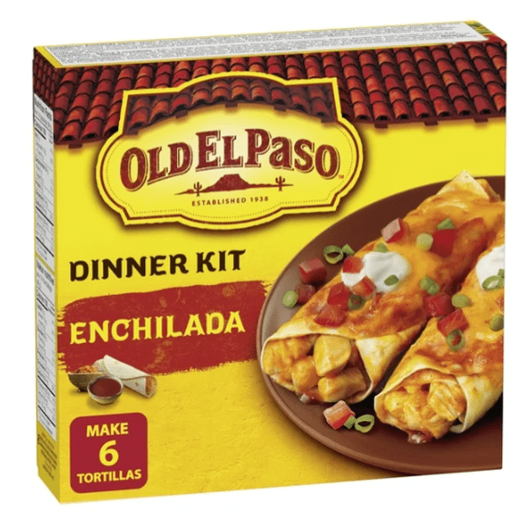 Old El Paso Dinner Kit Enchilada Sauce Seasoning with 6 Flour Tortillas ...
