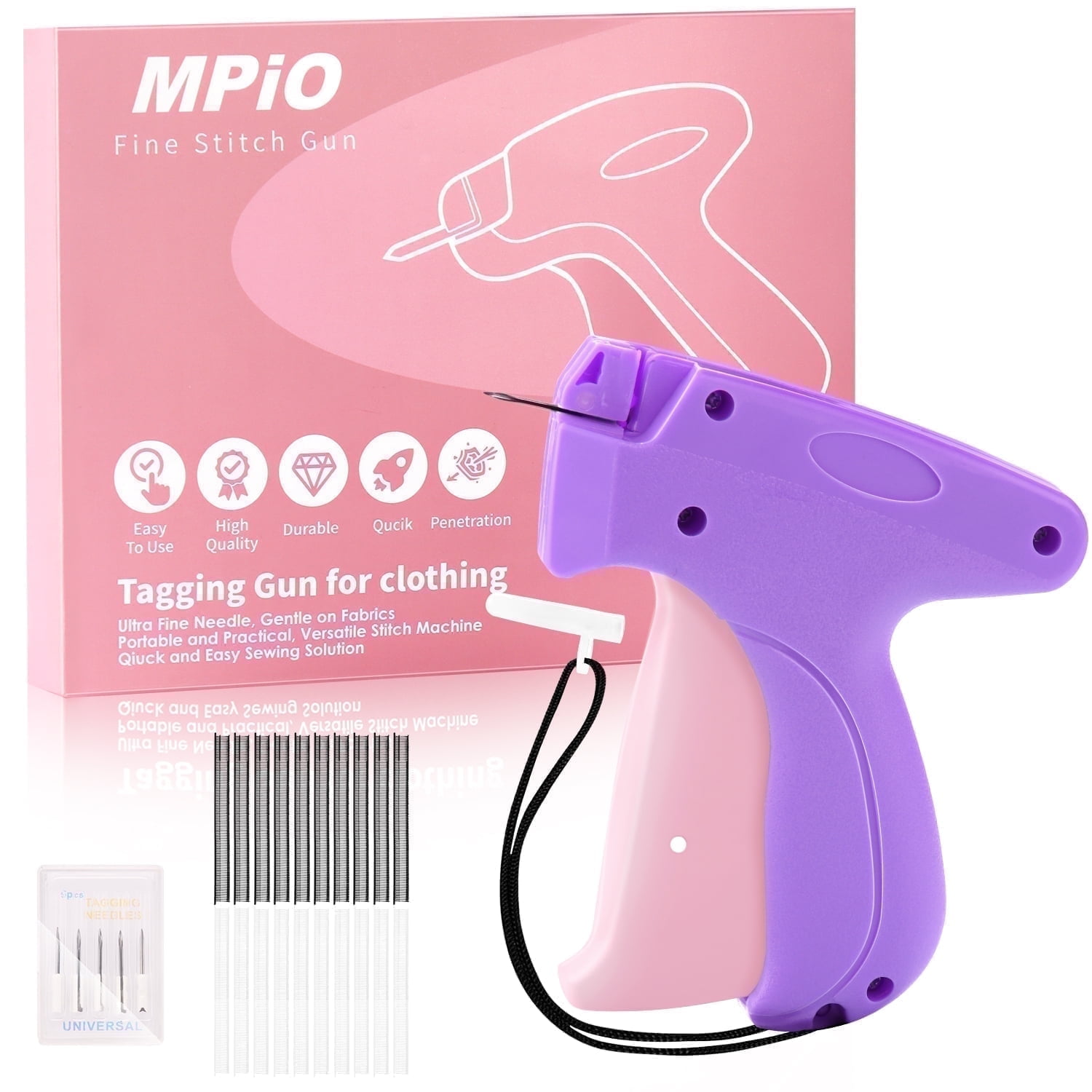 OEQOWBBU Tagging Gun for Clothing with 6 Needles 2000 Fasteners Purple ...