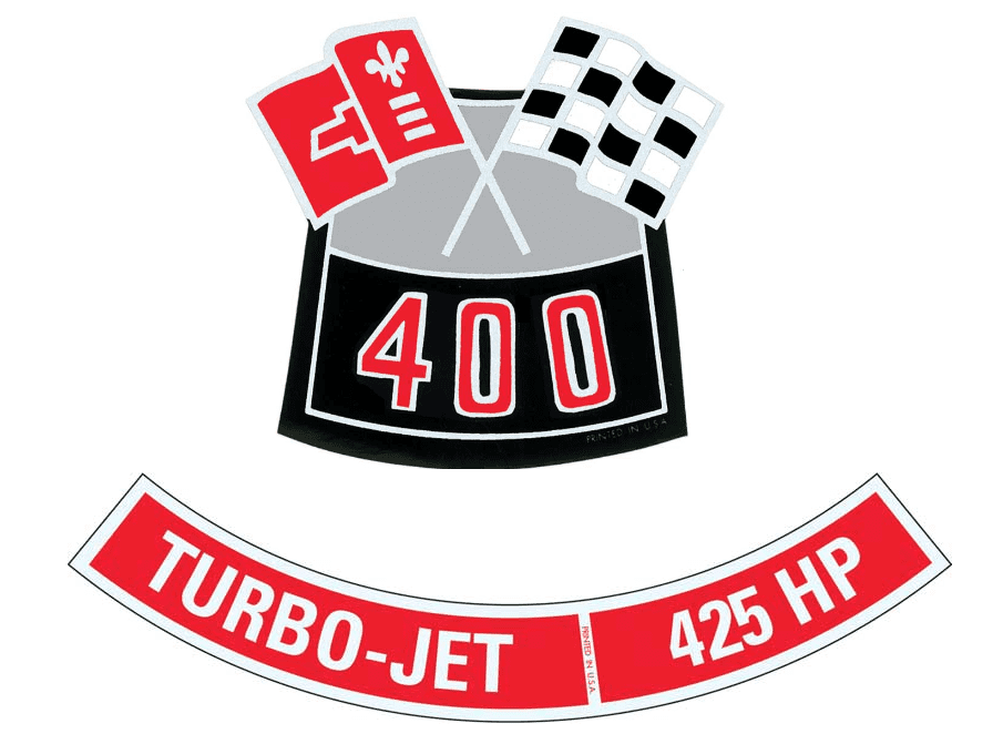 OER 400 With 425 HP Air Cleaner Decal Set Camaro Nova Chevelle Impala ...