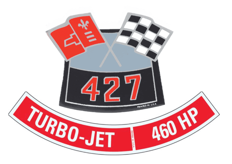 OER 427 With 460 HP Air Cleaner Decal Set Camaro Nova Chevelle Impala ...