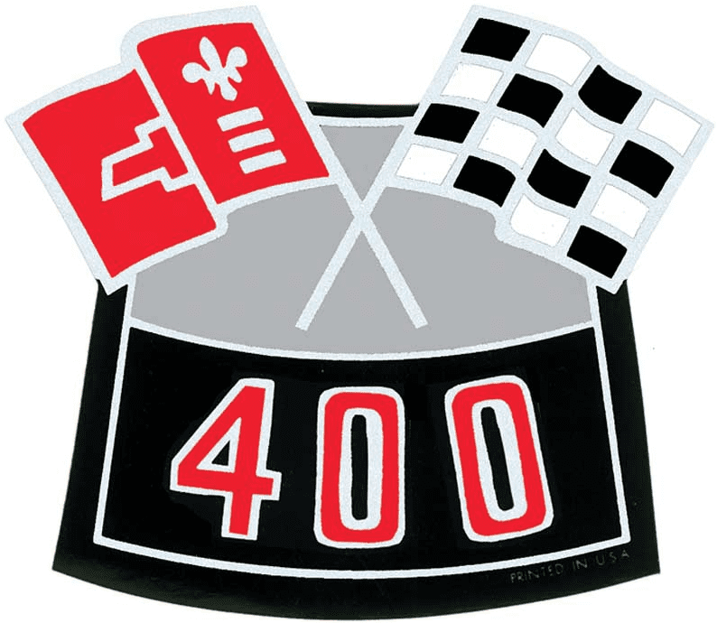 OER Air Cleaner Decal Crossed Flags 400 Camaro Nova Chevelle Impala ...