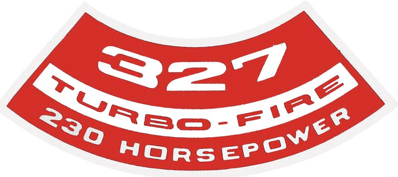 OER Air Cleaner Decal Turbo-Fire 327/230 HP Camaro Nova Chevelle Impala ...