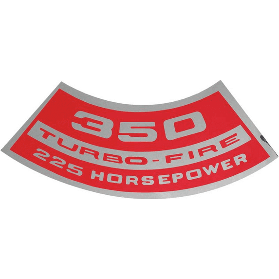 OER Air Cleaner Decal Turbo-Fire 350/225 HP Camaro Nova Chevelle Impala ...