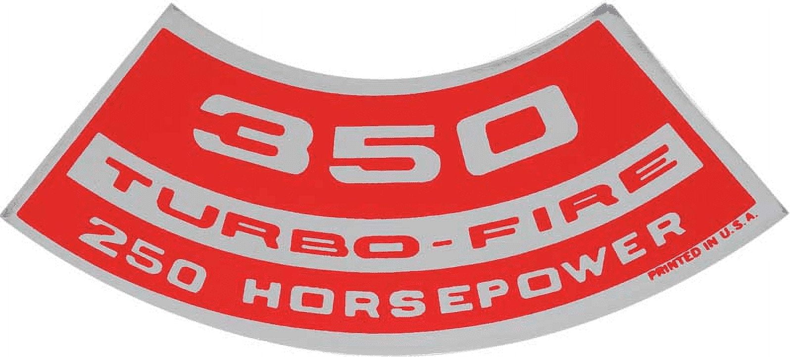 OER Air Cleaner Decal Turbo-Fire 350/250 HP Camaro Nova Chevelle Impala ...