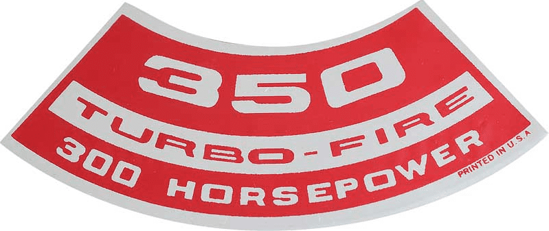 OER Air Cleaner Decal Turbo-Fire 350/300 HP Camaro Nova Chevelle Impala ...