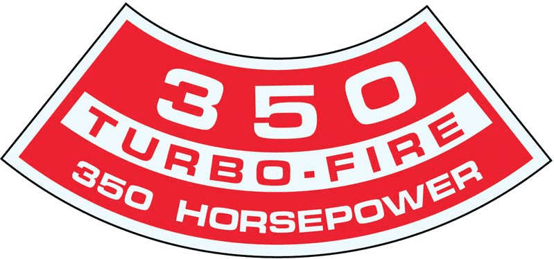 OER Air Cleaner Decal Turbo-Fire 350/350 HP Camaro Nova Chevelle Impala ...