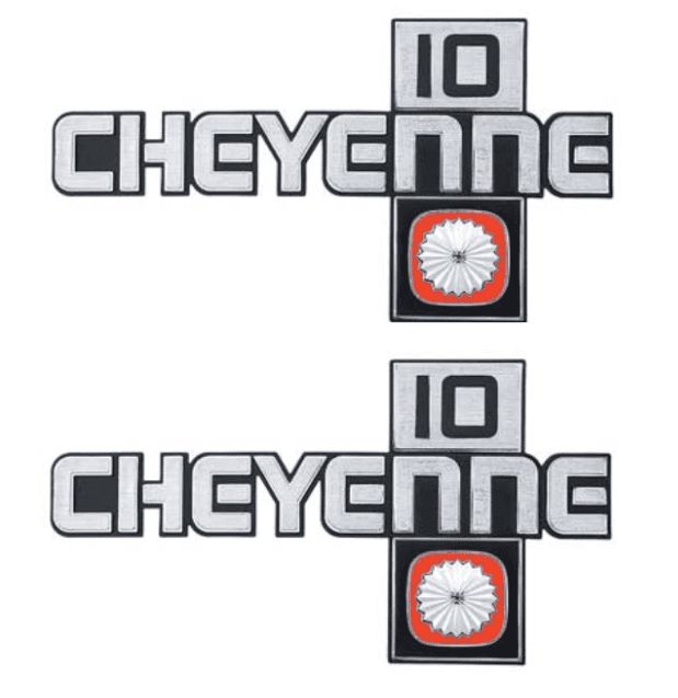 OER Front Fender "Cheyenne 10" Emblem Set 1981-1987 Chevy Pickup Trucks ...