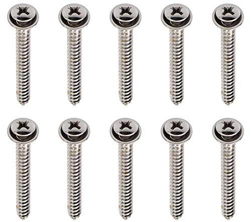 OER Set of 10 Chrome Screws Integral Washer #8 X 1-1/2" Interior ...