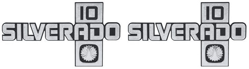 OER Silverado 10 Front Fender Emblem Set 1981-1988 Chevy Truck Blazer ...