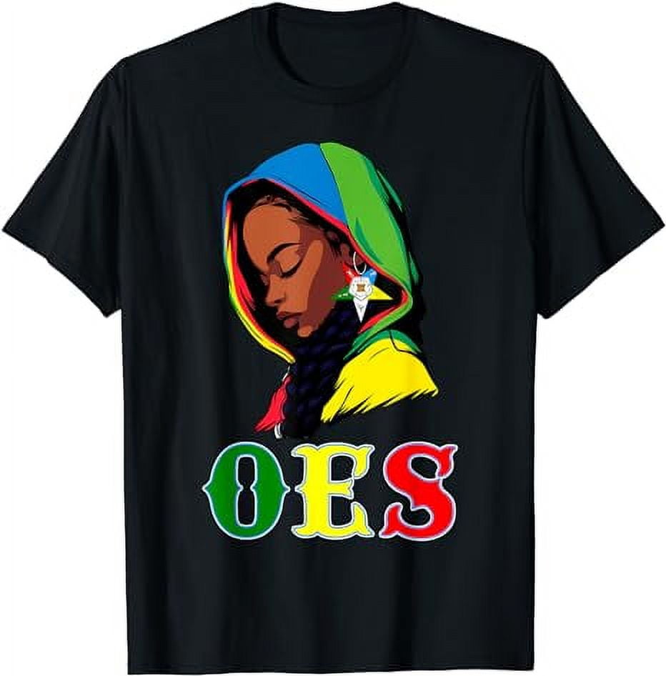 OES Black Sister Hooded Colors Order of the Eastern Star T-Shirt ...