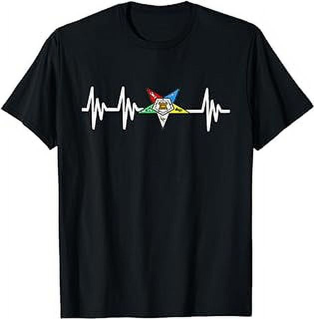 OES Order of the Eastern Star Logo EKG Heartbeat T Shirt - Walmart.com