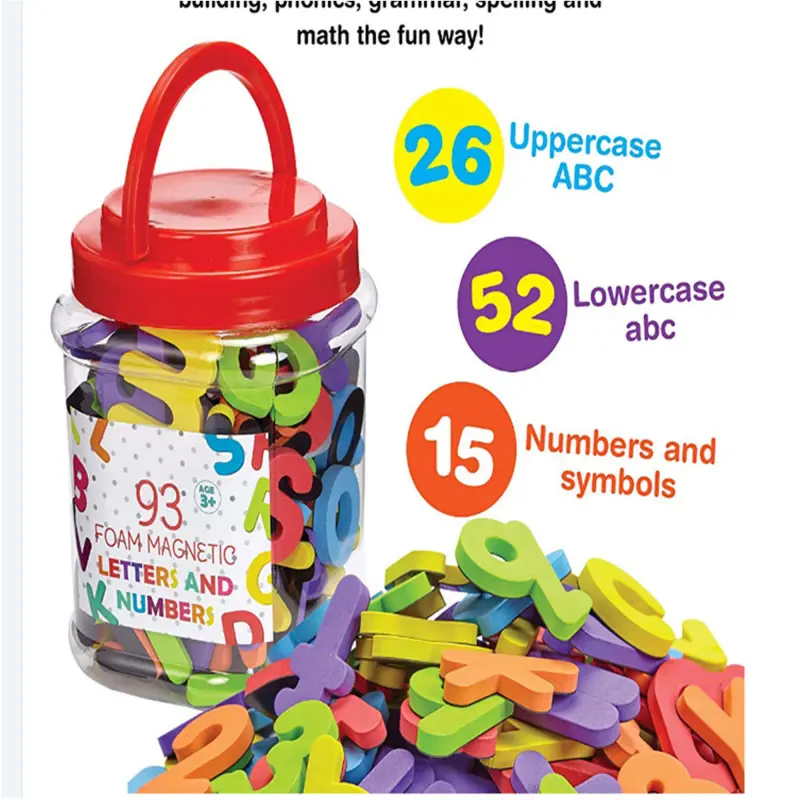 OFEFE 93-Piece Magnetic Alphabet Letters and Numbers Set - Multi ...