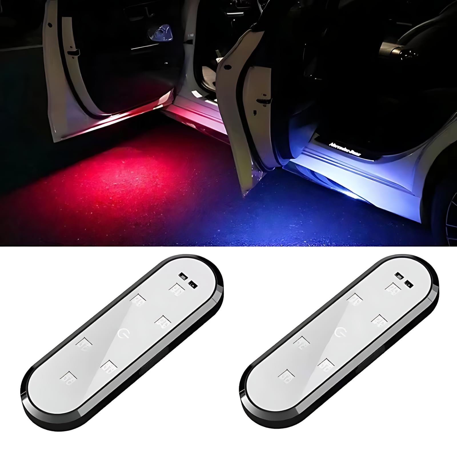 OFEYA HOME Set of KEF16 2 Car Door LED Light, Rechargeable Magnetic Car ...