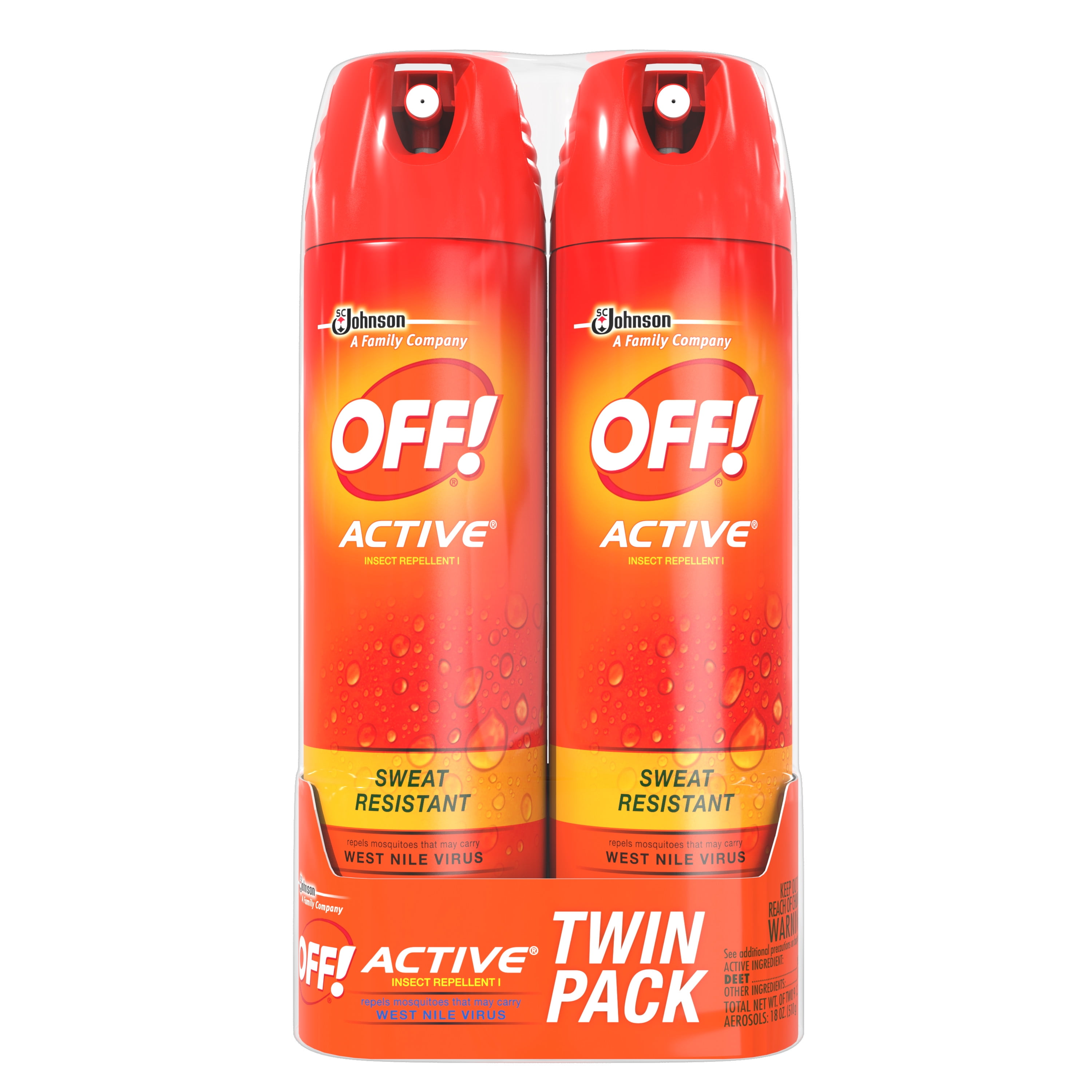 OFF! Active Mosquito Repellant Spray, Clean Feel, Sweat Resistant, 9 Oz ...