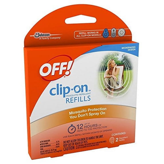 OFF! Clip-On Mosquito Repellent Refill 2 ct for Outdoor Use, 12 Hours ...