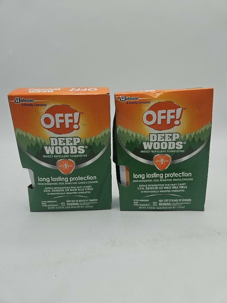 OFF! Deep Woods Insect Repellent Towelettes, 12 Count (Pack of 2 ...