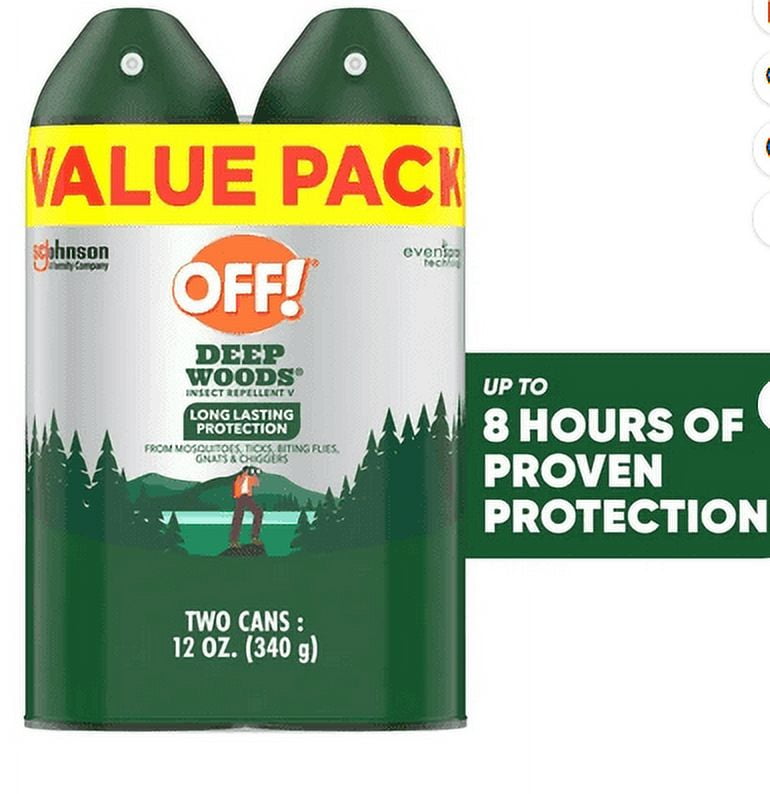 OFF! Deep Woods Insect Repellent V Mosquito & Bug Spray, 6 fl oz, 2 ...