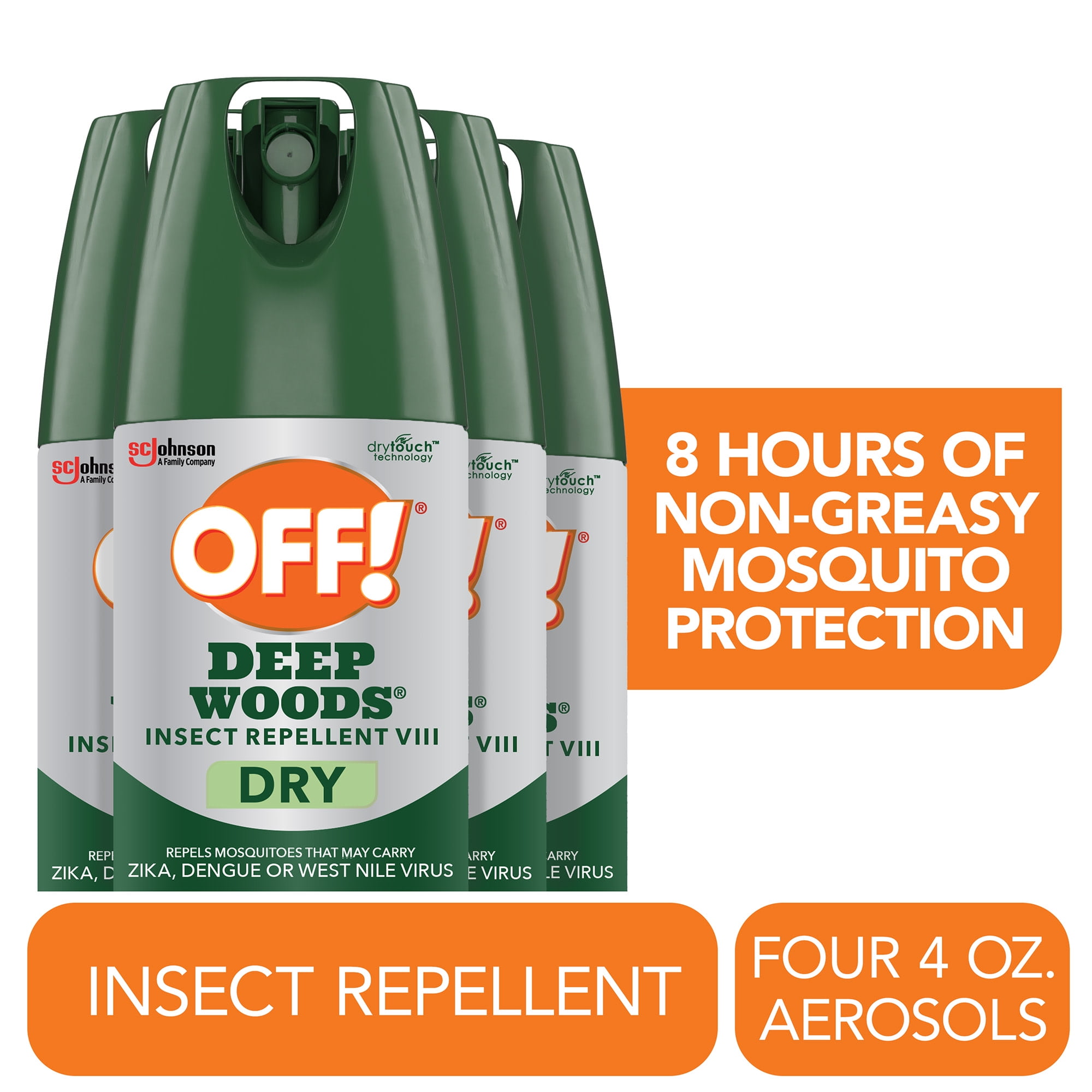 OFF! Deep Woods Insect Repellent VIII, Dry Bug Spray for Outdoor ...