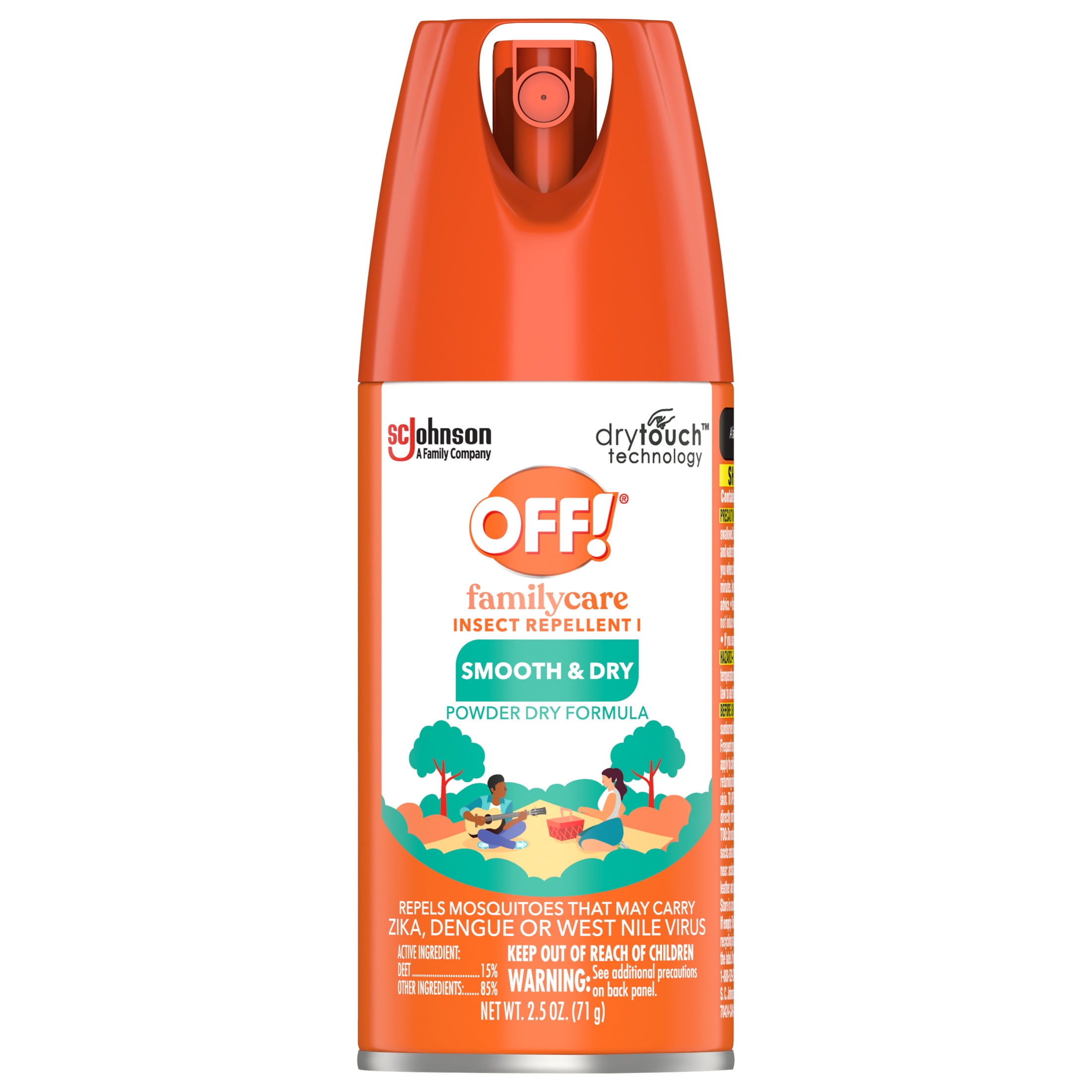 OFF! FamilyCare Insect Repellent I, Smooth & Dry Bug Spray, 2.5 fl oz ...