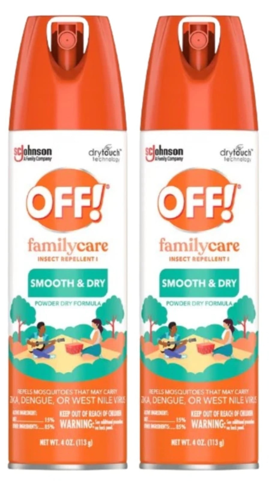 OFF! FamilyCare Mosquito Repellent 15% DEET Smooth Dry Non-Greasy Spray ...