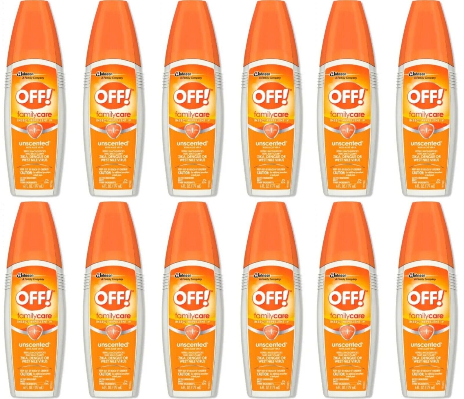 OFF! FamilyCare Unscented Insect Repellent Bug spray AloeVera 7% Deet 6 ...
