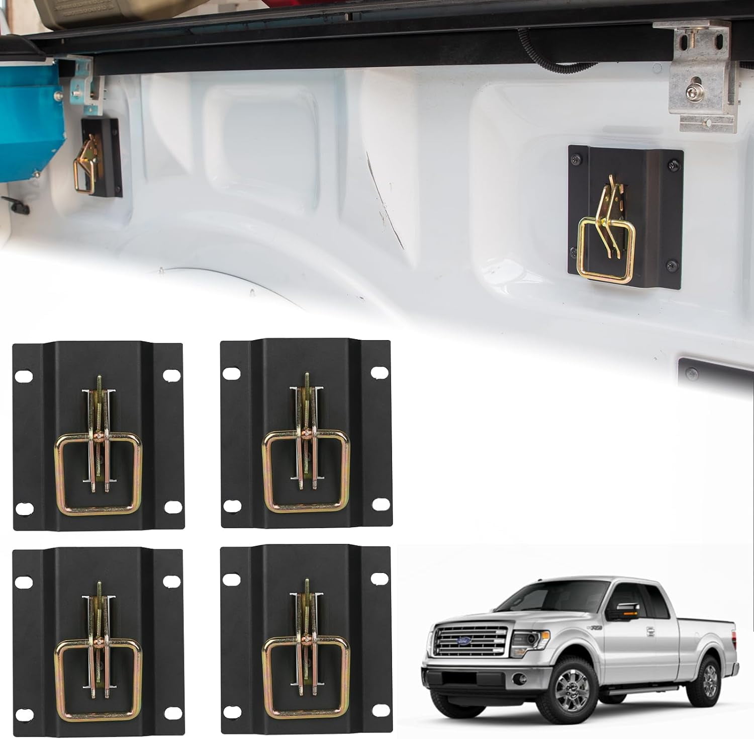 OFF ROAD 4Pcs F150 Truck Bed Tie Down Anchor Boxlink Cleats Tie Down ...