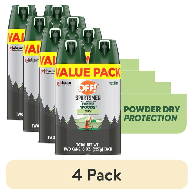 (4 pack) OFF! Sportsmen Deep Woods Dry Insect Repellent V, DEET ...