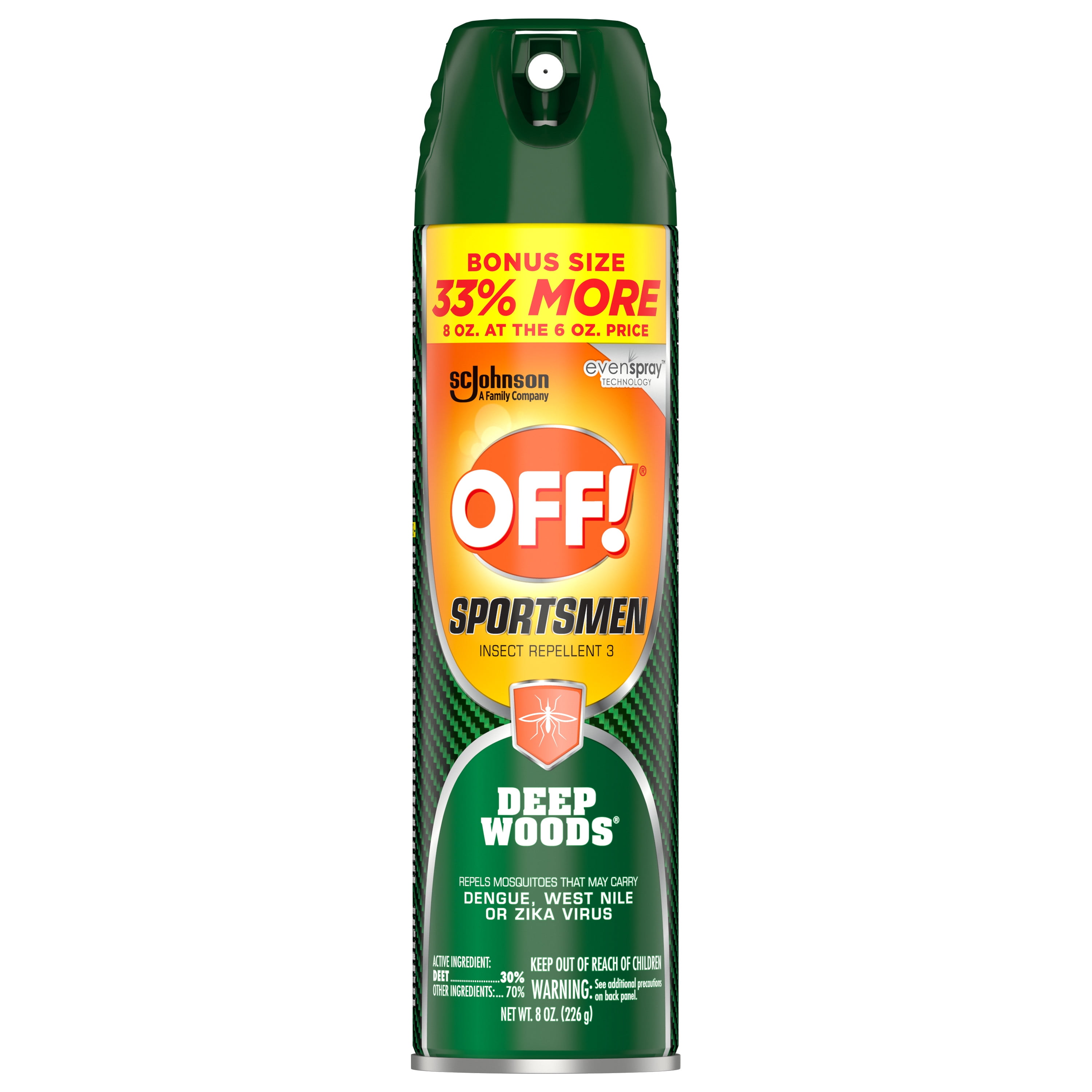 OFF! Sportsmen Deep Woods Insect Repellent 3, Sweat Resistant Mosquito ...