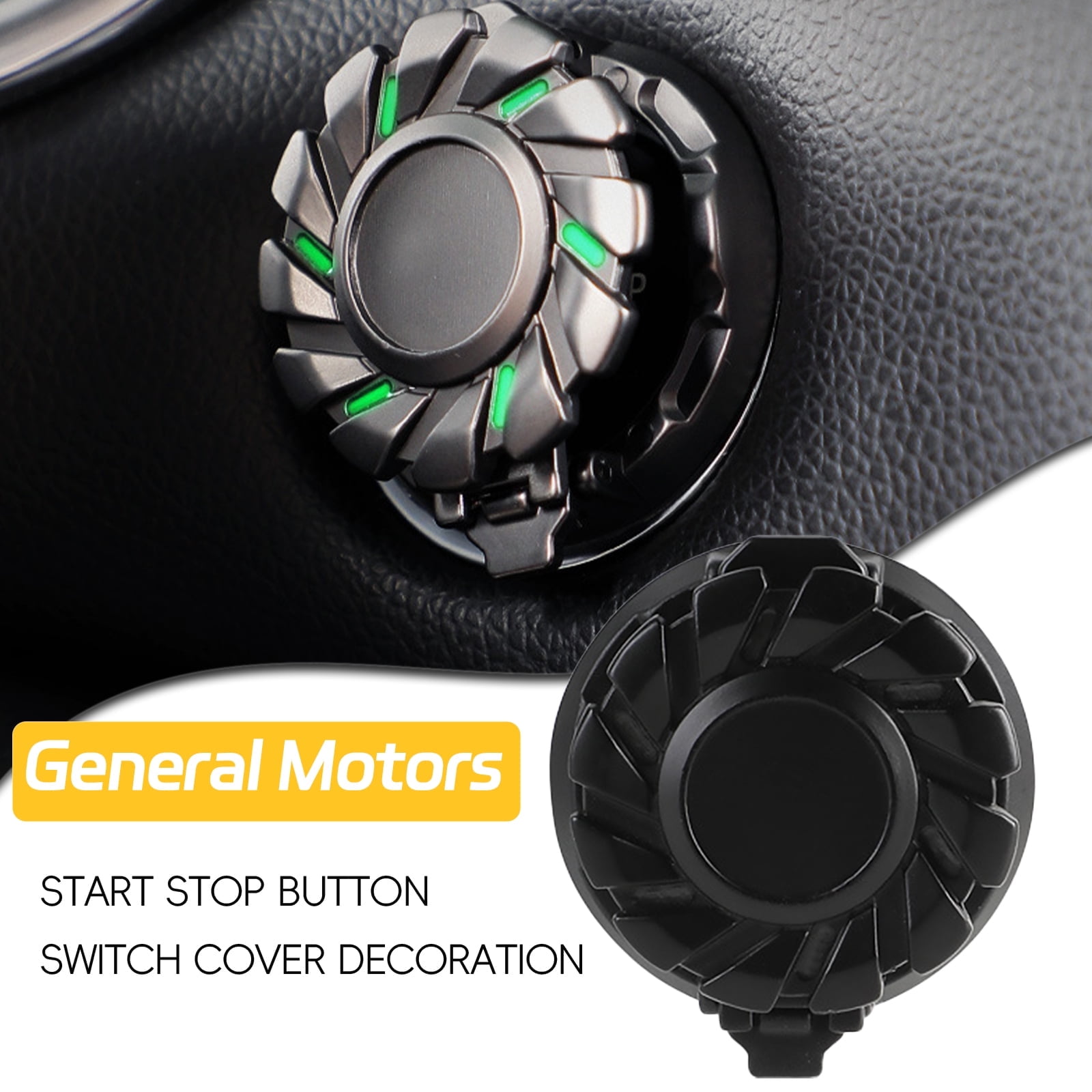 OFFCURVE Anti-Scratch Universal Aluminum Alloy Button Decoration Stickers for Cars Stop Button ...