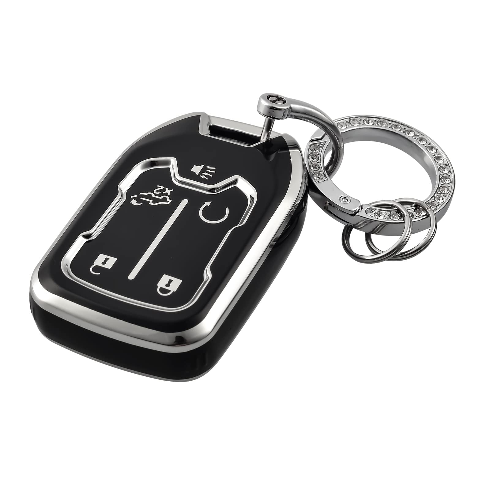 OFFCURVE Brown Wrinkle-Resistant Key Fob Cover with Keychain for Chevy ...