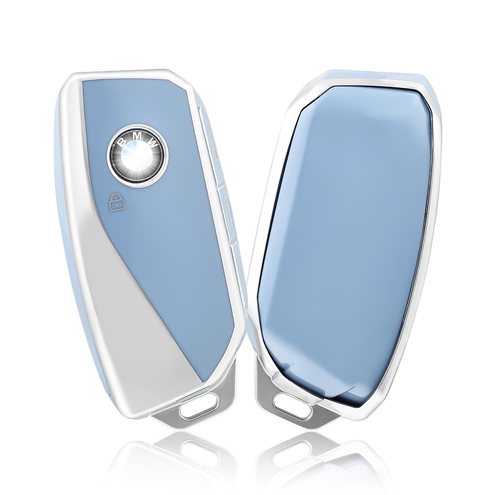 OFFCURVE Golden-Edge 4 Button Smart Key Fob Cover for BMW I7 M Sport ...