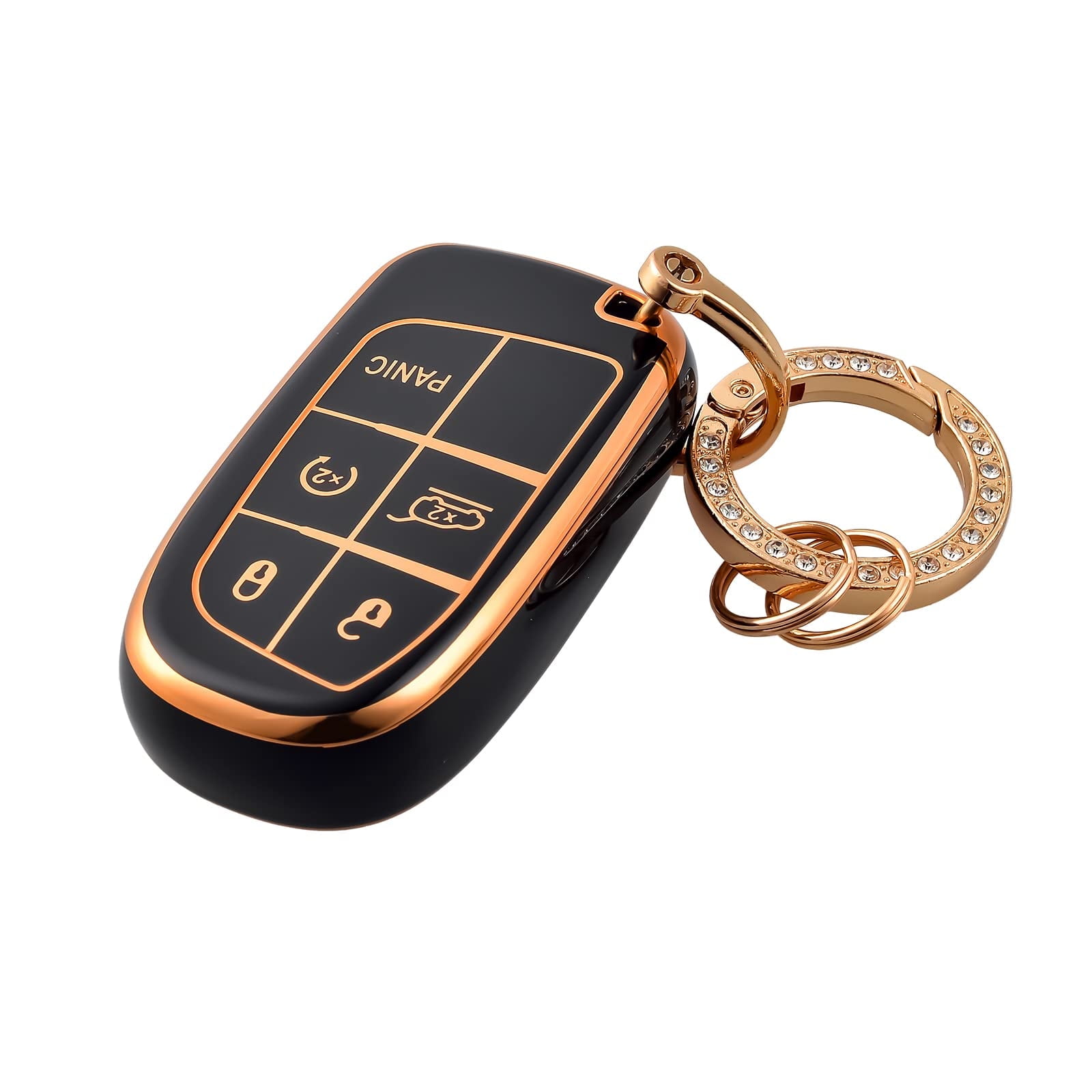 OFFCURVE Key Fob Cover with Keychain for Jeep Dodge, Soft TPU ...