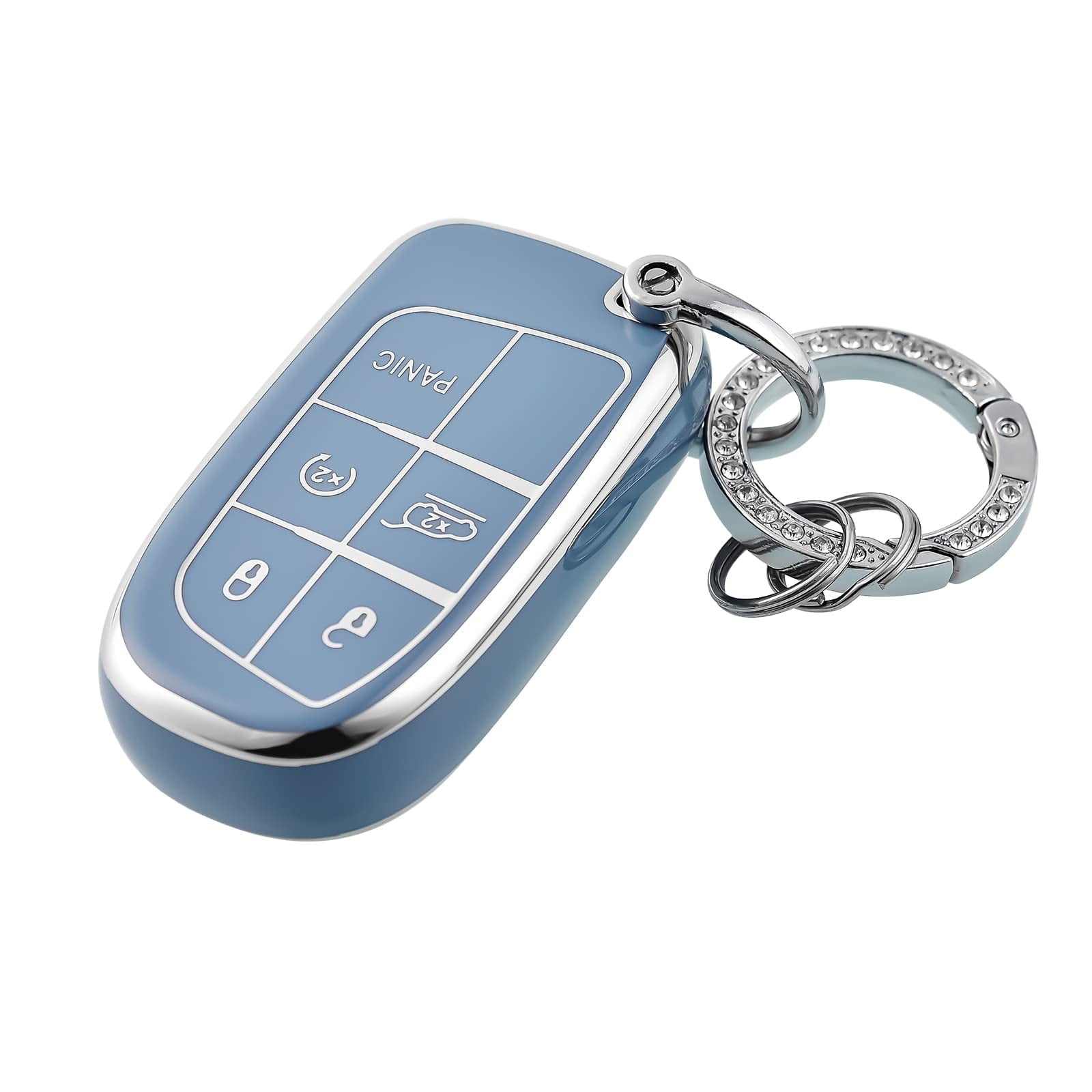 OFFCURVE Key Fob Cover with Keychain for Jeep Dodge, Soft TPU ...