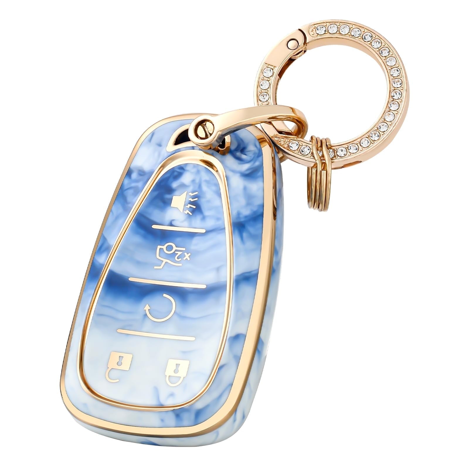 OFFCURVE Key Fob Cover with Keychain for Chevrolet ,360 Degree ...