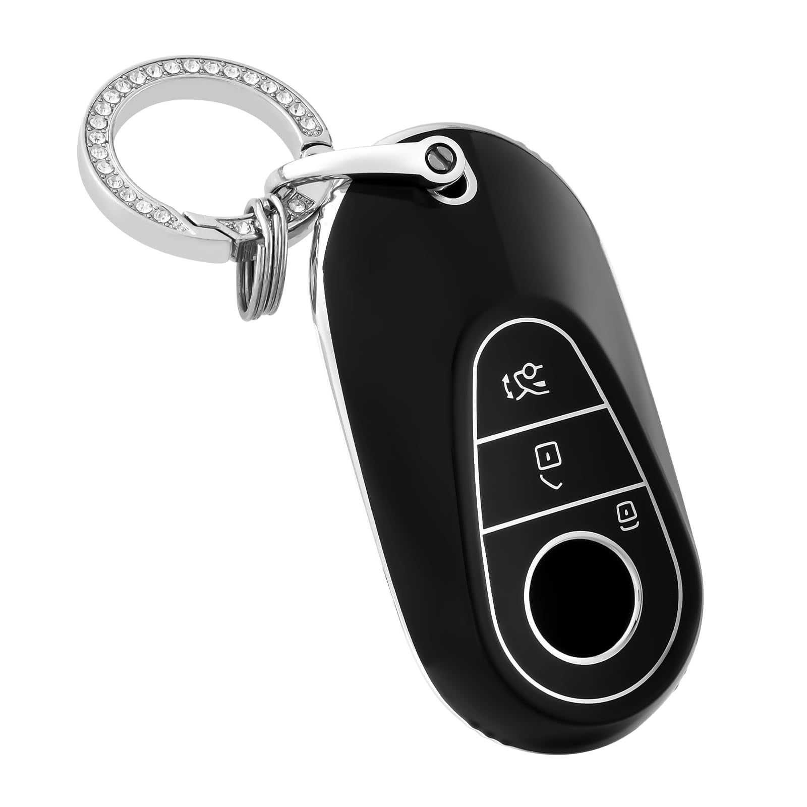 OFFCURVE Key fob Cover with Keychain for Mercedes Benz TPU Smart Key ...