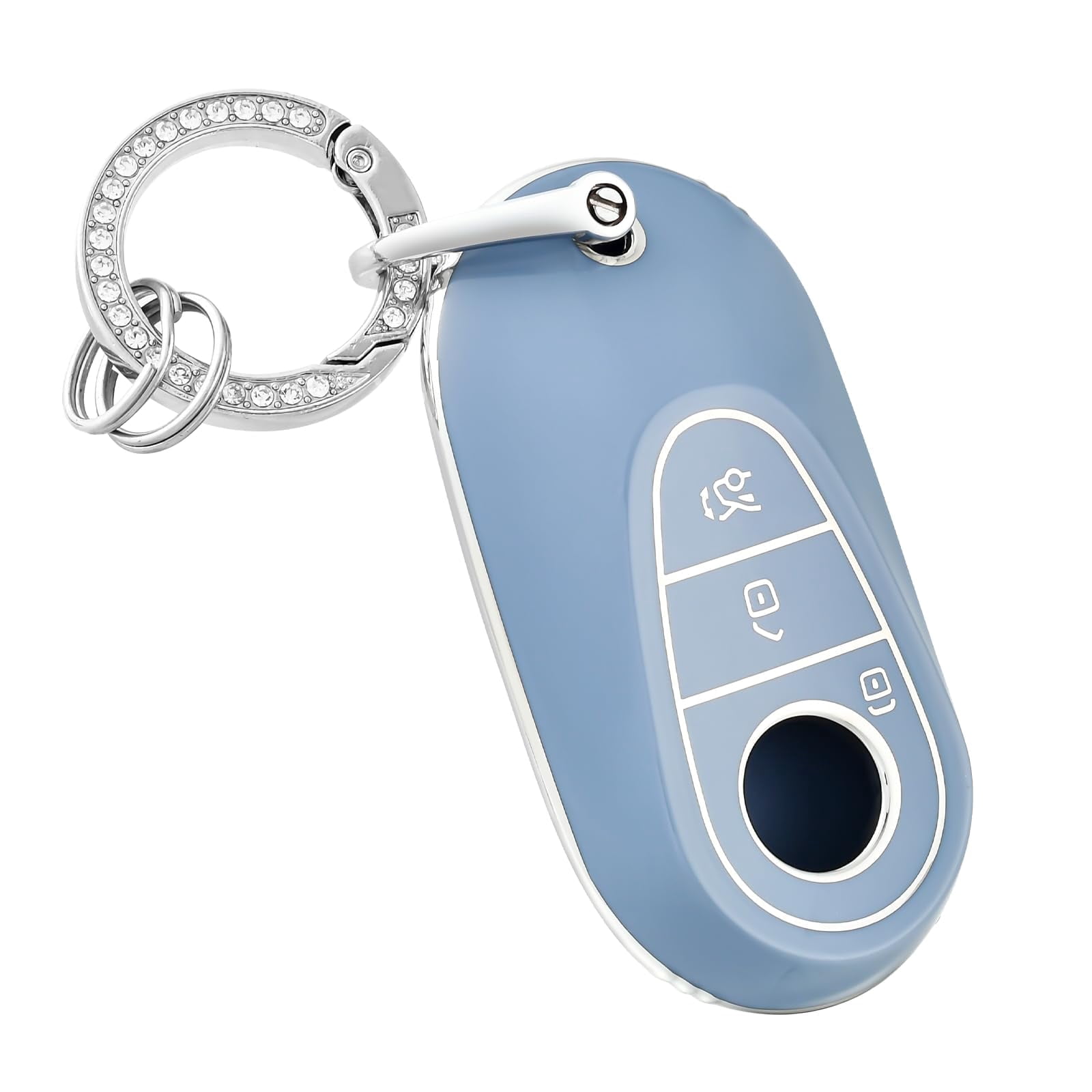 OFFCURVE Key fob Cover with Keychain for Mercedes Benz TPU Smart Key ...