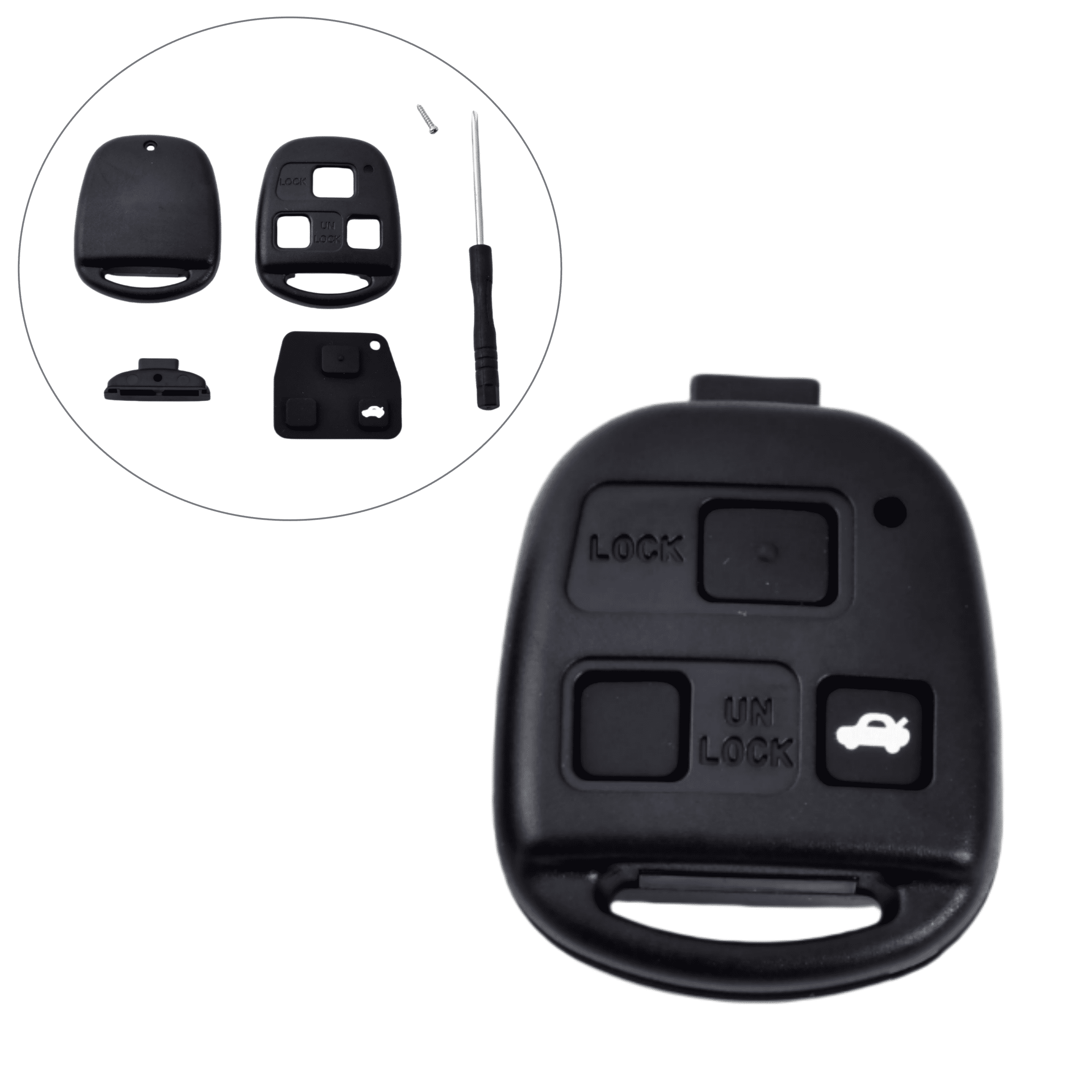 OFFCURVE New 3 Buttons Remote Key Fob Case Shell For Lexus ES300 LX470 ...