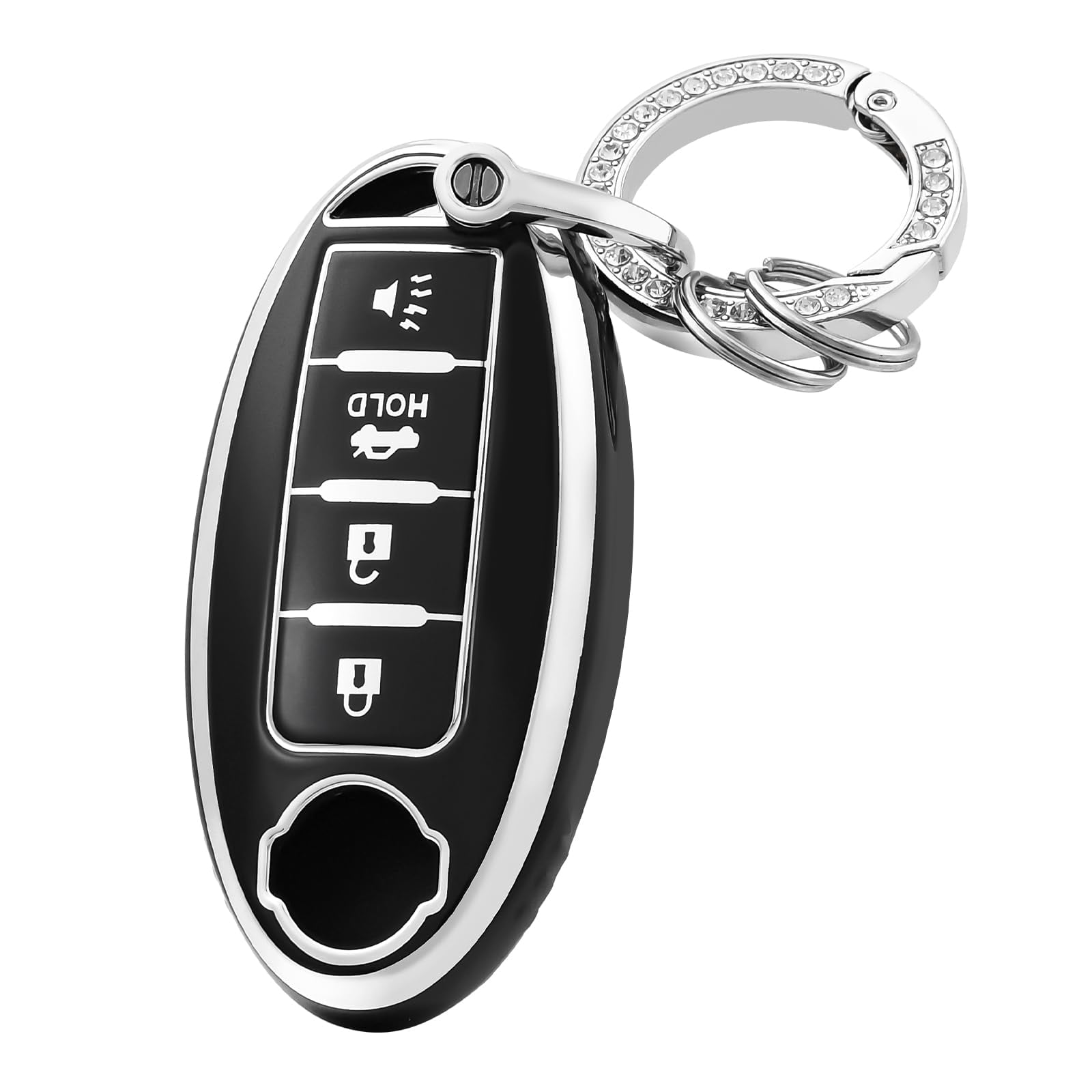 OFFCURVE for Nissan Key Fob Cover with Keychain Car Key Fob Case Shell ...
