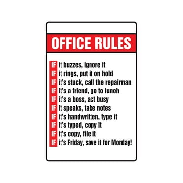 Office Refrigerator Rules Sign - Walmart.com