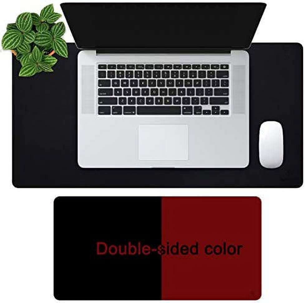 OFFIDIX Office Desk Mat, 24”x12”Inches Non-Slip PU Leather Two Colors ...