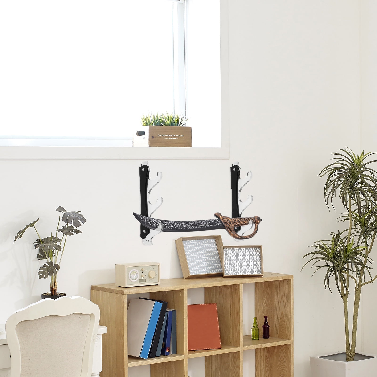 OFFIGAM 1 Pair Wall Mount For Sword Display Sword Rack Transparent ...