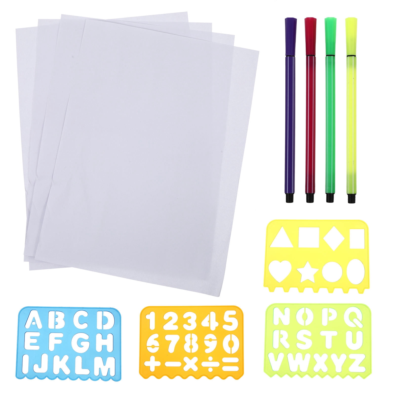 OFFIGAM 1 Set Alphabetic Number Templates For Graffiti Tool Assorted ...