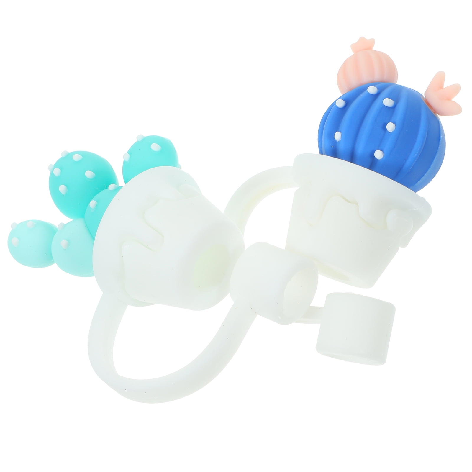 OFFIGAM 1 Set Cute Cactus Straw Covers Silicone Plugs Dust Splash ...