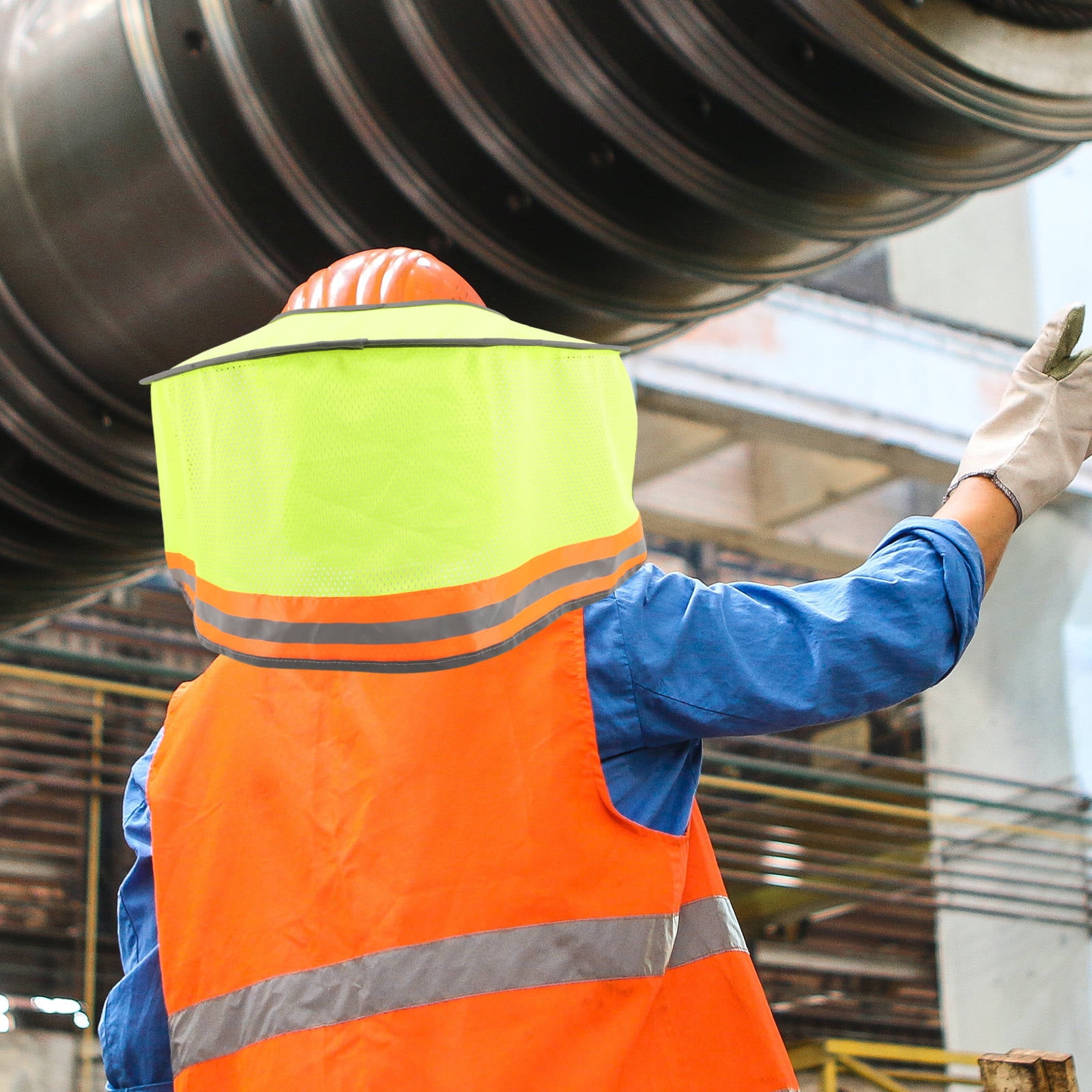 OFFIGAM 1 Set Hard Hat Neck Sun Shade Bright Color Mesh Fabric for High ...