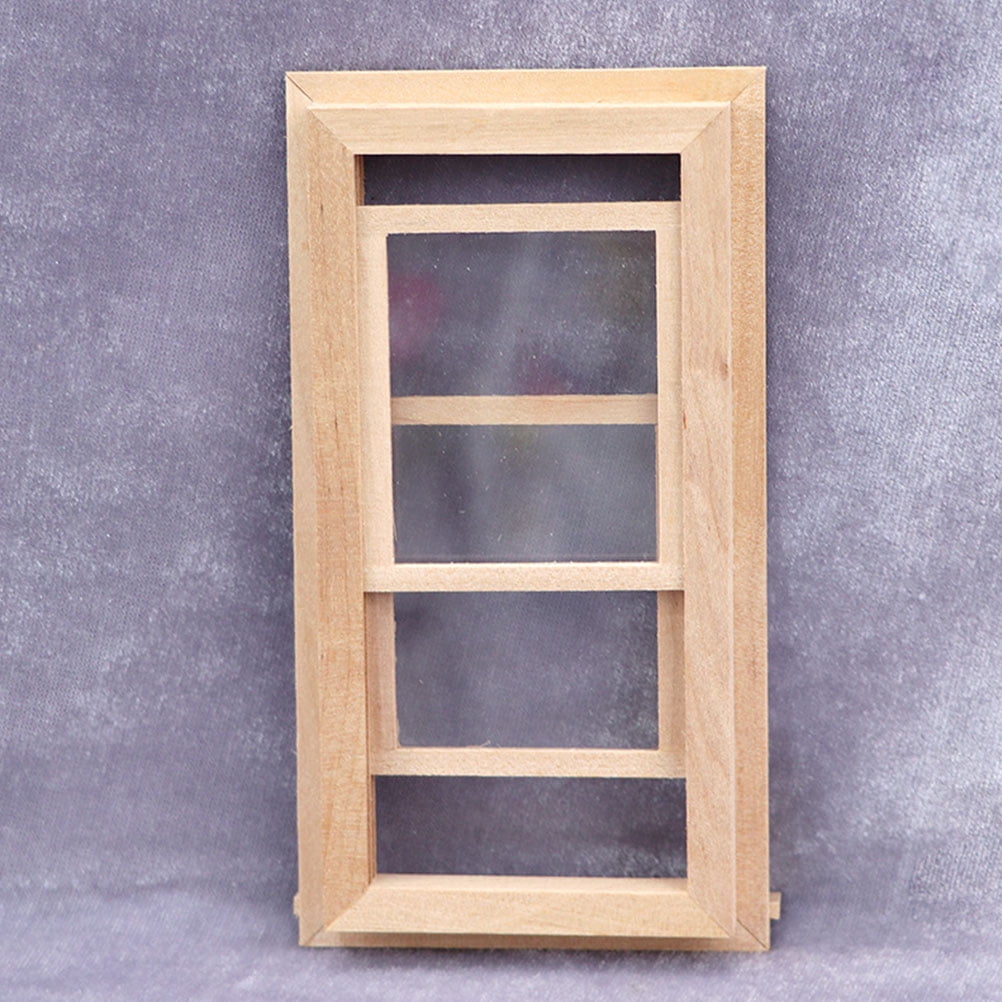 OFFIGAM 1 Set Household Window Model Wooden Dollhouse Window Beige Color For Home Performance By ...
