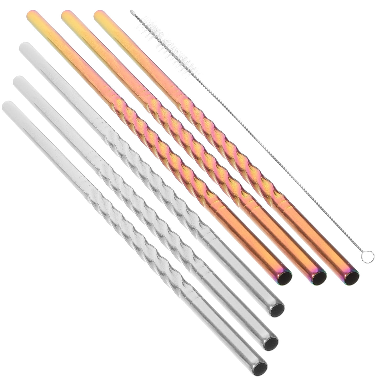 OFFIGAM 1 Set Stainless Steel Beverage Straws Reusable Drinking Fiber ...