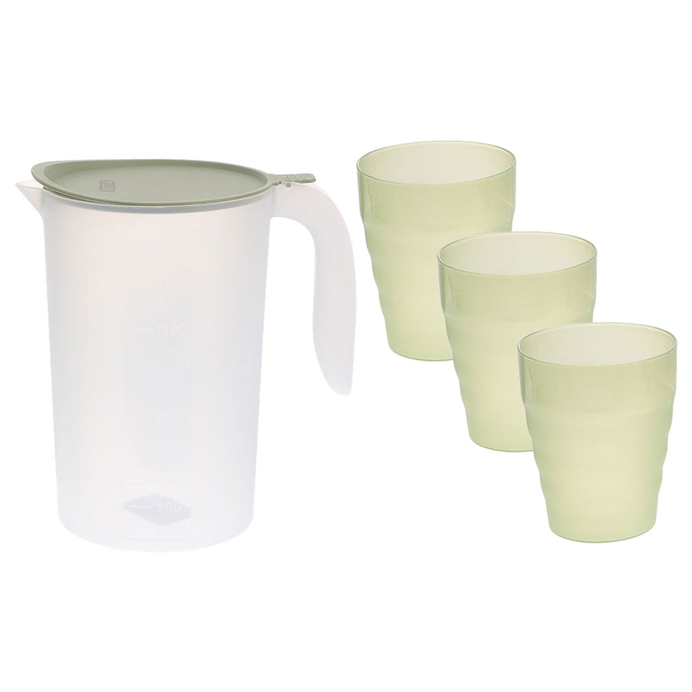 OFFIGAM Set of Transparent Green Plastic Pitchers for and Beverage ...