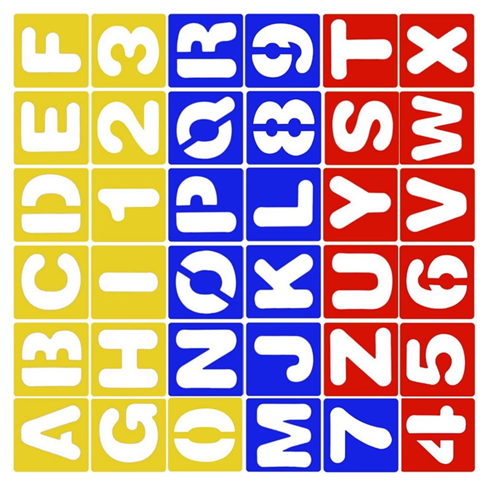 OFFIGAM 10 Number Shaped Templates Washable Painting Stencils for ...