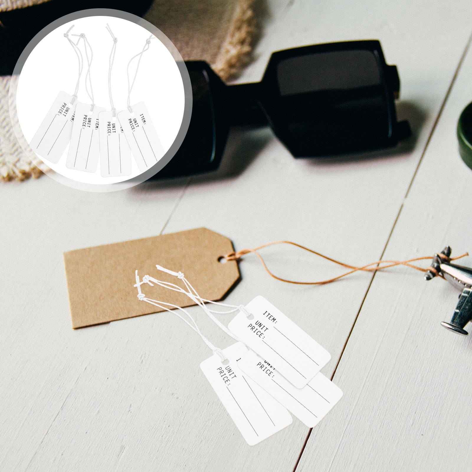 OFFIGAM White Pricing Tags for Merchandise, 100 Pieces Label Tags for ...