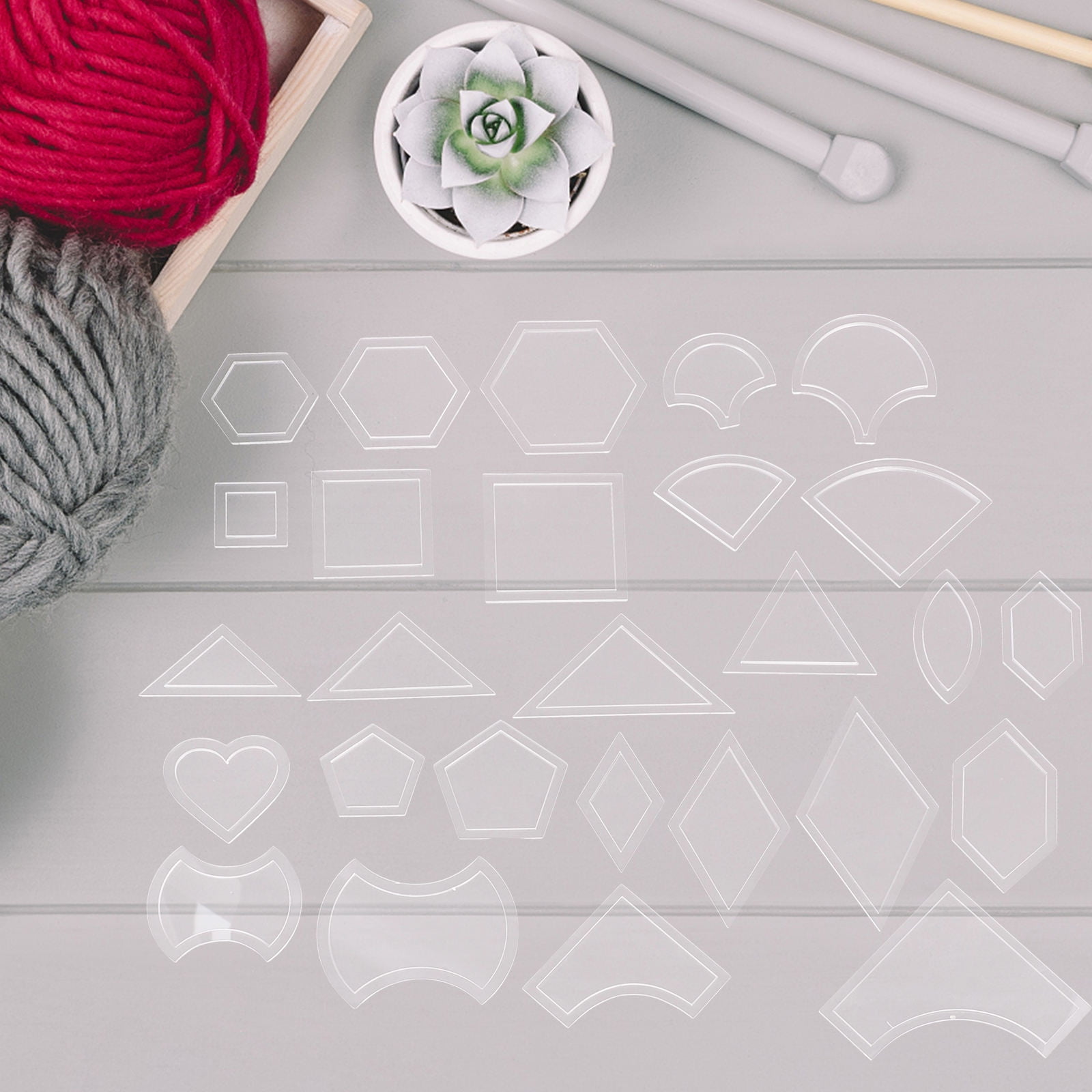 OFFIGAM 108-Piece Reusable Acrylic Quilting Templates and Sewing ...